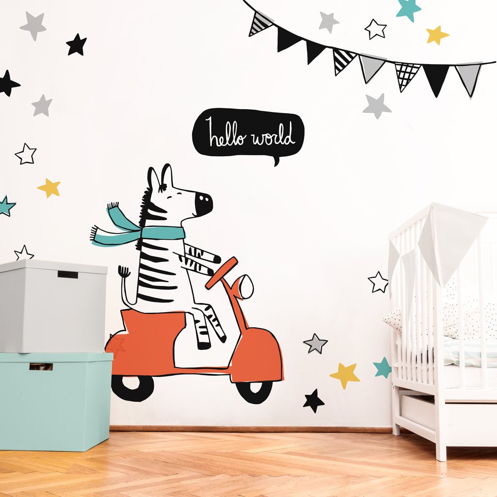 Zippy Zebra Kit • Peel-and-Stick Wall Decals – Mej Mej