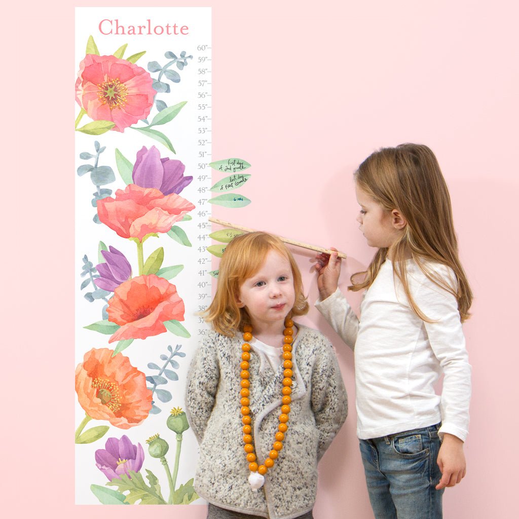 Poppy Mix Growth Chart • Personalized • Peel-and-Stick Wall Decals ...