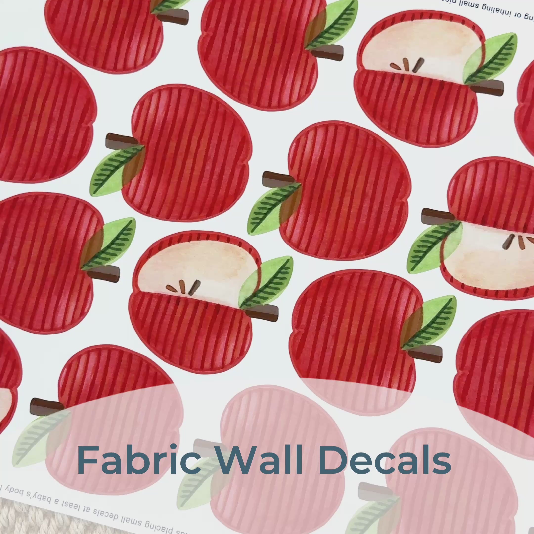 Fresh Apples • Peel-and-Stick Removable Fabric Wall Decals – Mej Mej